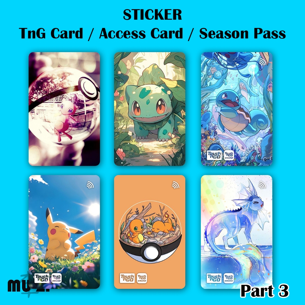 Pokemon TnG Card STICKER NFC STICKER Waterproof Thick Hard Material ...