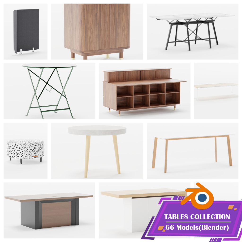 3D Model | Blender | Tables Bundle 66 Models | Shopee Malaysia