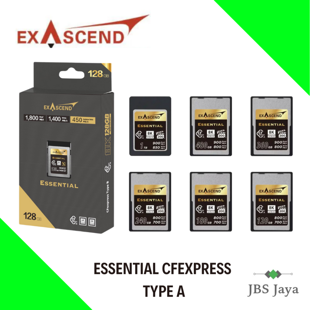 Exascend Essential Series CFexpress Type A Memory Card (120 GB/ 180 GB ...