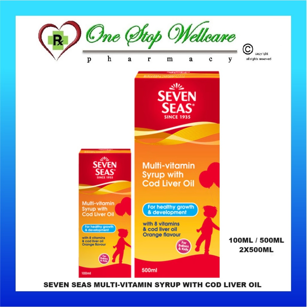 SEVEN SEAS MULTI-VITAMIN SYRUP WITH COD LIVER OIL 100ML / 500ML ...