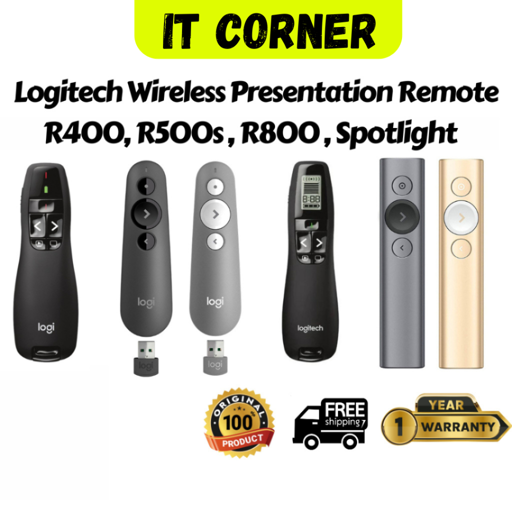 Logitech R400 / R500s / R800 / Spotlight Wireless Presentation Remote ...