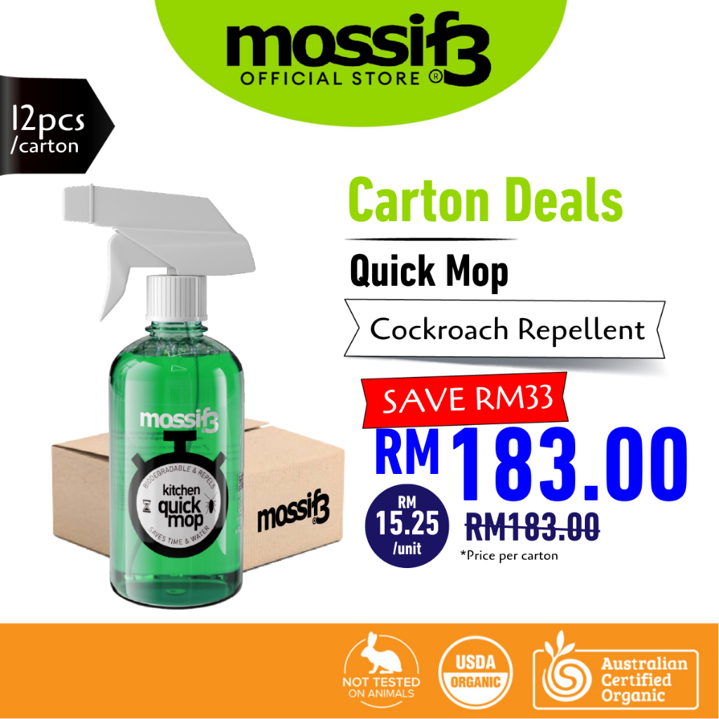 (JIMAT CARTON) Quick Mop Natural Floor Cleaner Anti Cockroach 12 x ...