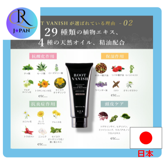 KIWABI Root Vanish Gray Hair Dye Hair Color Treatment Black Single Item ...