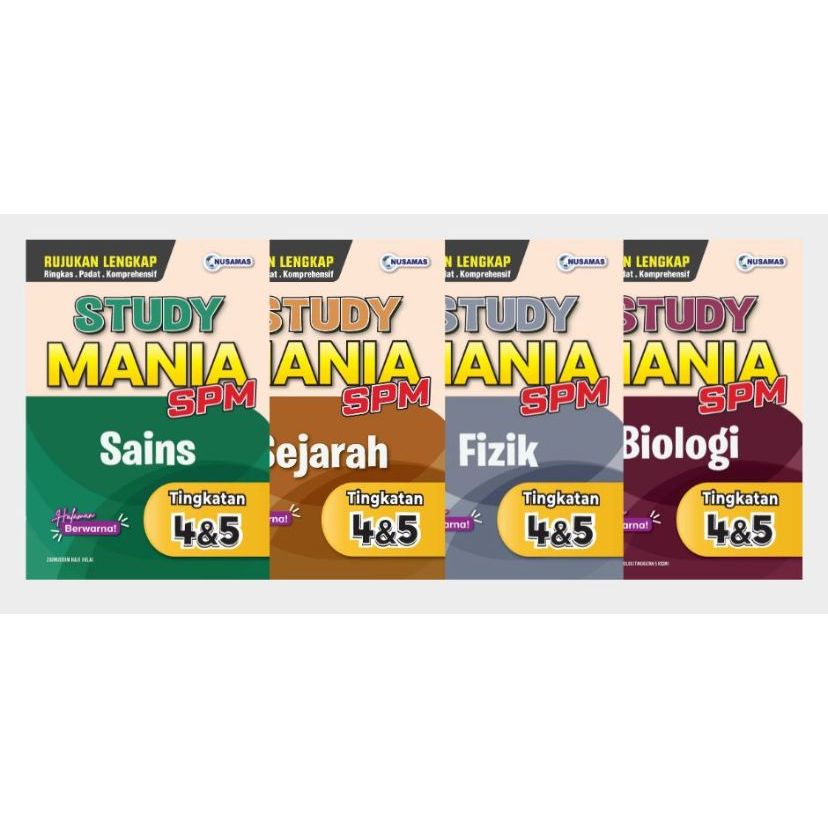 BUKU RUJUKAN STUDY MANIA SPM TINGKATAN 4&5 (NUSAMAS) | Shopee Malaysia