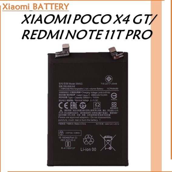 Battery for XIAOMI POCO X4 GT/REDMI NOTE 11T PRO MODEL CODE :BM5G High ...