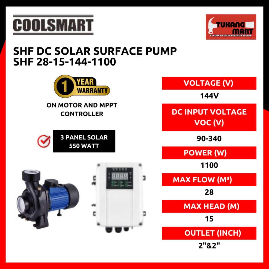 PAM AIR SOLAR SHF28-15-144-1100 SHF DC SOLAR SURFACE PUMP | Shopee Malaysia