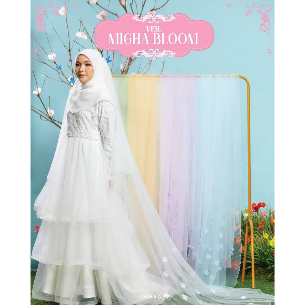 Veil Migha Bloom by Qamraa Veil Nikah Tunang Pengantin Bride Lace ...