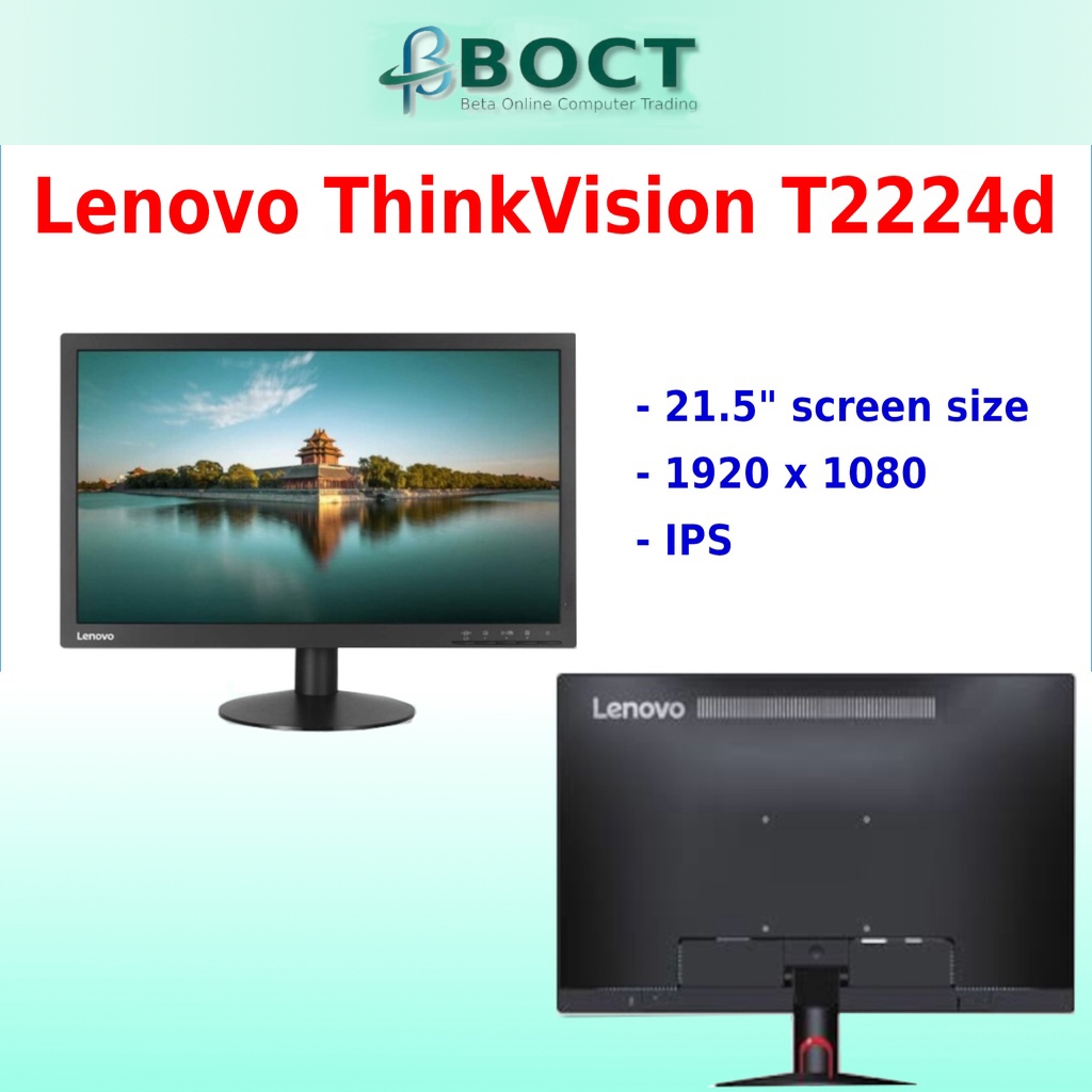 Refurbished Lenovo ThinkVision T2224d / FHD / IPS / VGA / DisplayPort ...