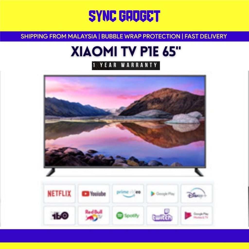 Xiaomi Mi TV P1E 65 Inch (4K UHD Resolution, Dolby Audio + DTS-HD, YouTube & Netflix) | Shopee ...