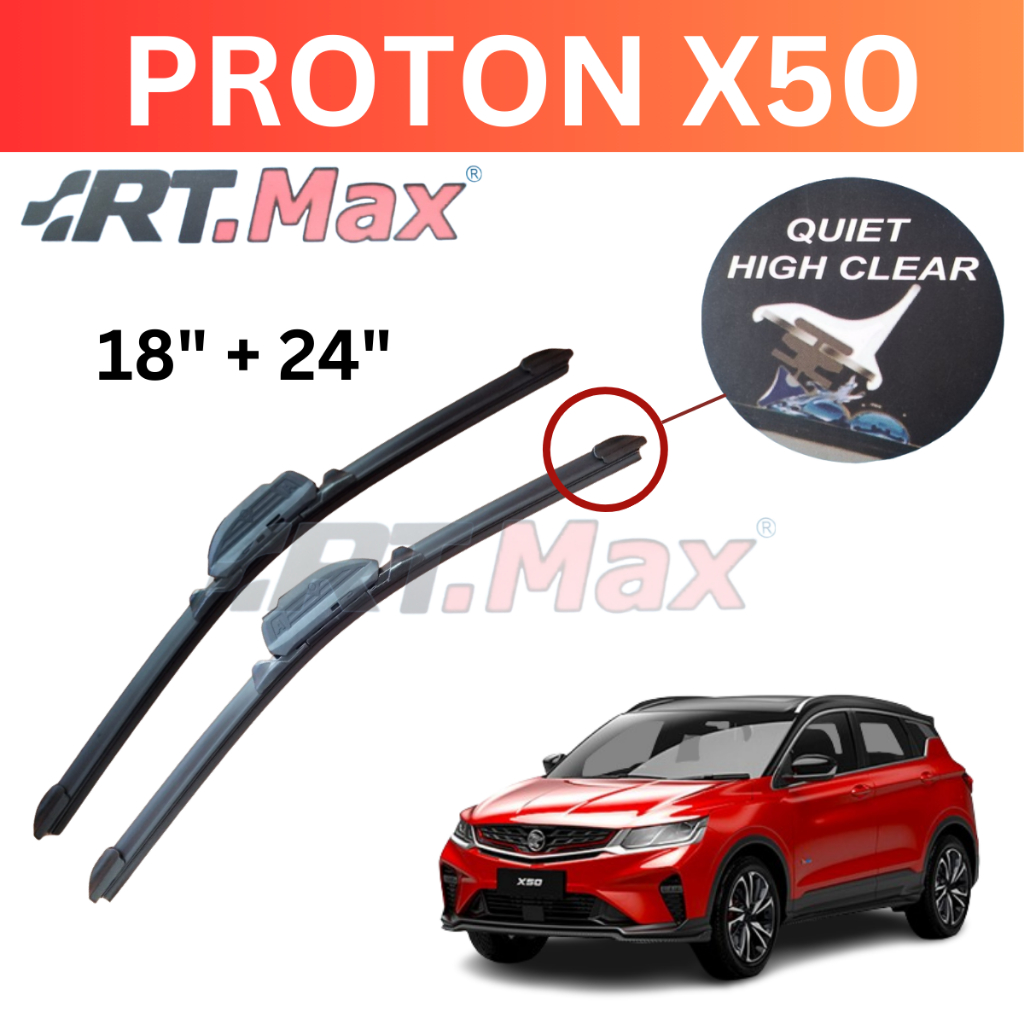 RT.MAX Proton X50 Multi Clip Wiper SILICONE COATED with clip (1 pair ...