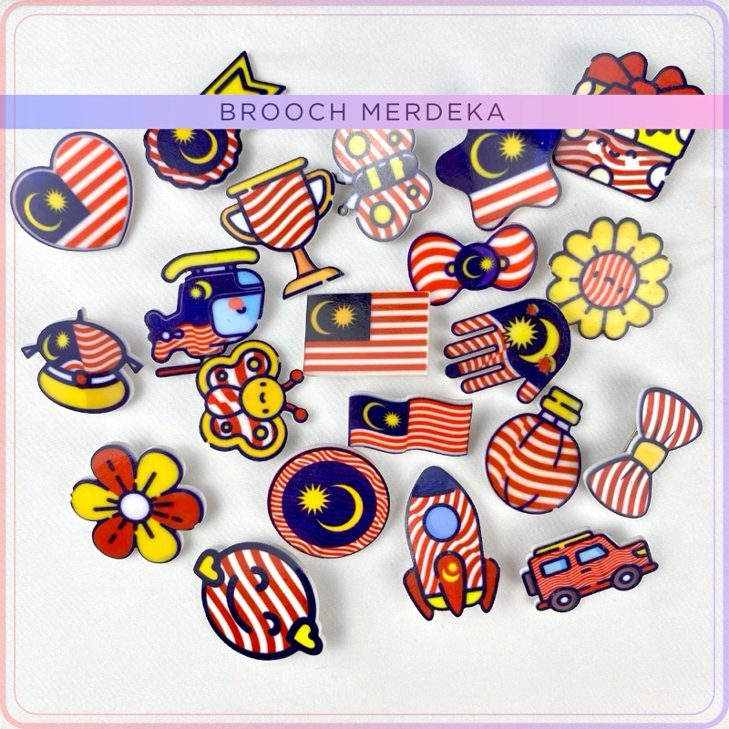 Brooch Merdeka Pin Tudung Bendera Malaysia | Shopee Malaysia