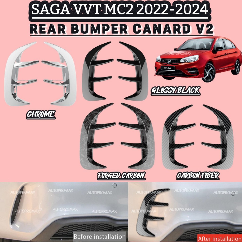 AUTOPROMAX PROTON SAGA VVT MC2 2022-2024 CAR REAR BUMPER CANARD V2 BODY ...