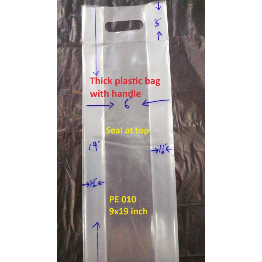Borong 1kg thick PE semi-clear transparent Fold plastic bag plastik beg ...