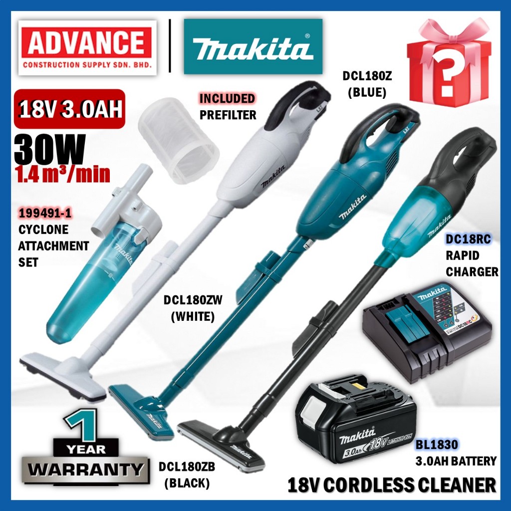 🔥HOT SALES🔥 MAKITA DCL180 / DCL180Z / DCL180FRFW 18V Cordless Cleaner & Vacuum ( White & Blue ...
