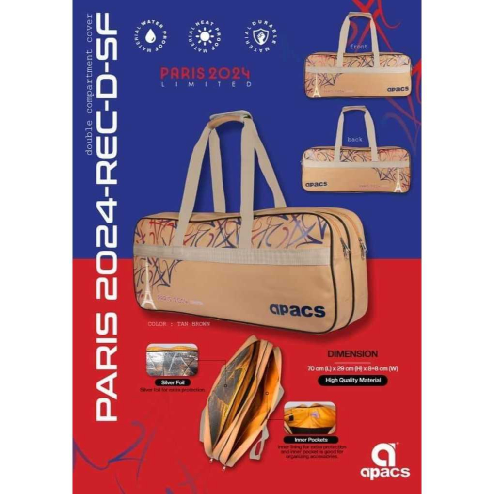 APACS PARIS 2024 LIMITED EDITION BADMINTON BAG | Shopee Malaysia