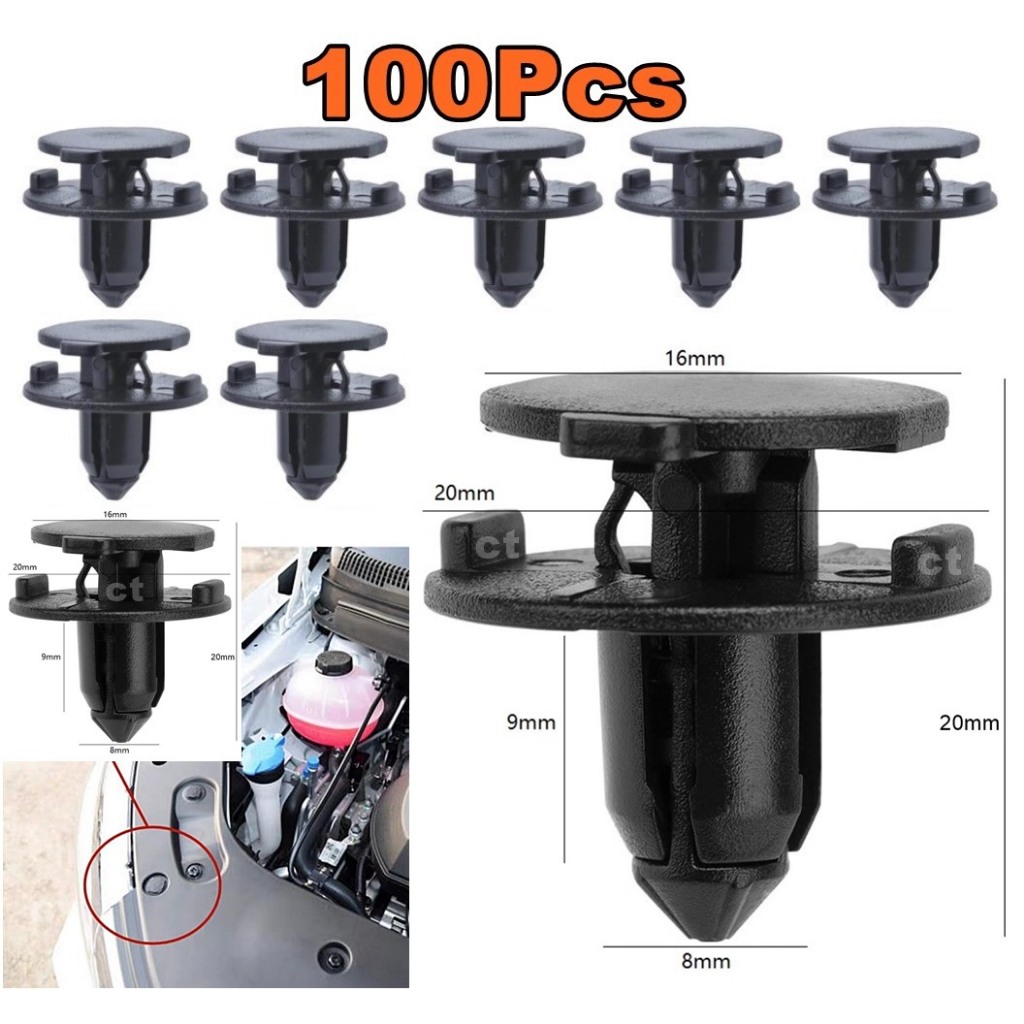 100Pcs Car Clip Bumper Fastener Klip Kereta x70 Engine Bay Cover Clip ...