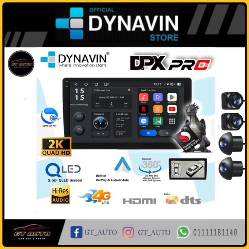 DYNAVIN DPX PRO 2K SERIES 8 RAM 256 GB QLED SCREEN CAR ANDROID PLAYER ...