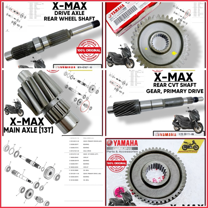 [100% ORIGINAL] XMAX X-MAX 250 XMAX ENGINE ENJIN GEAR BOX SET CVT B74 ...