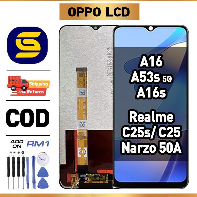 LCD OPPO A16/ A16s/ A53s 5G/ REALME C25s/ C25/ Narzo 50A Compatible For Glass Original Touch ...