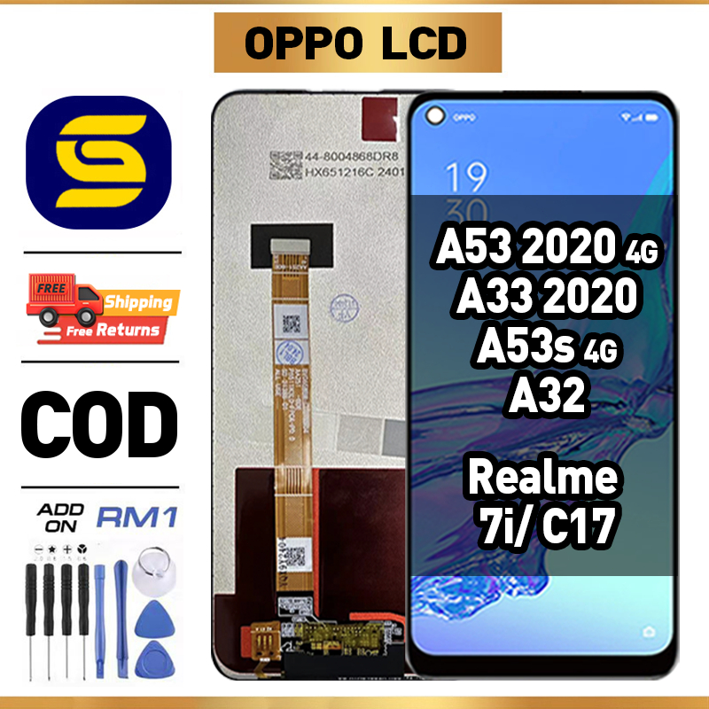 LCD OPPO A53 2020 4G/ A33 2020/ A53s 4G/ A32/ REALME 7i/ C17 Compatible For Glass Original Touch ...