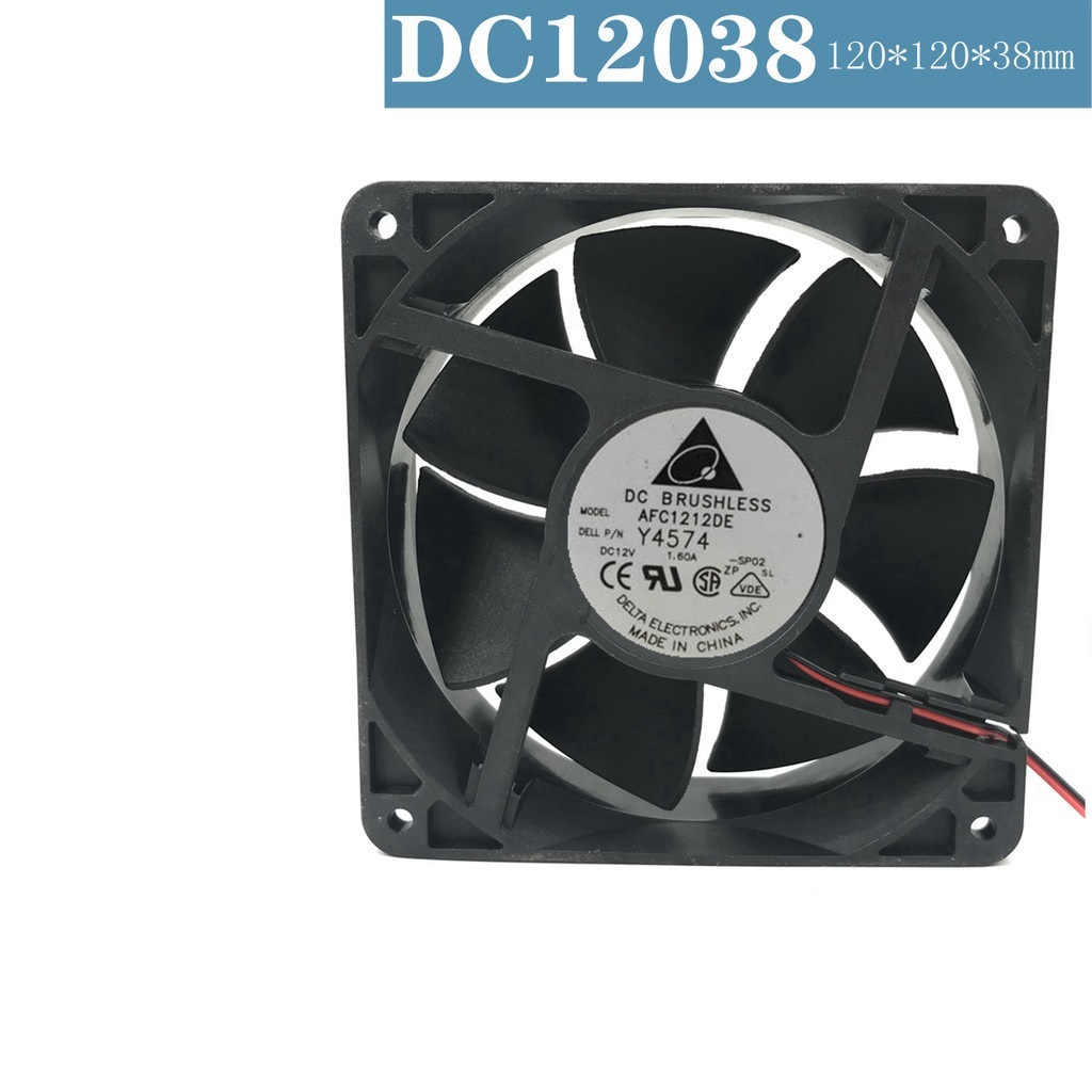 Delta AFC1212DE 12038 12V 1.6A Large Air Volume 154.5 CFM PWM Temperature Control Violent Fan ...
