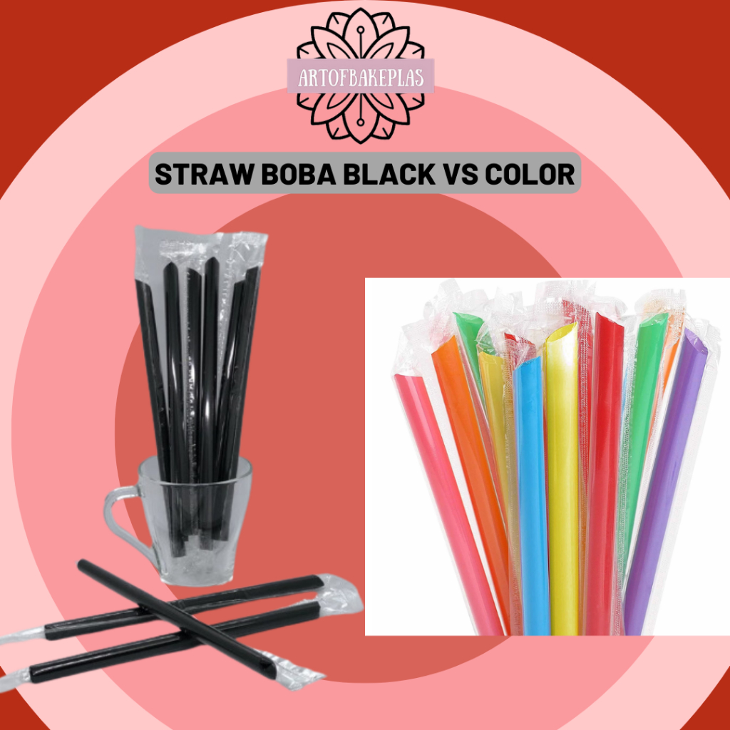 Straw Boba Colour {100pcs} / Straw Boba Black {50pcs} (Single Packing ...
