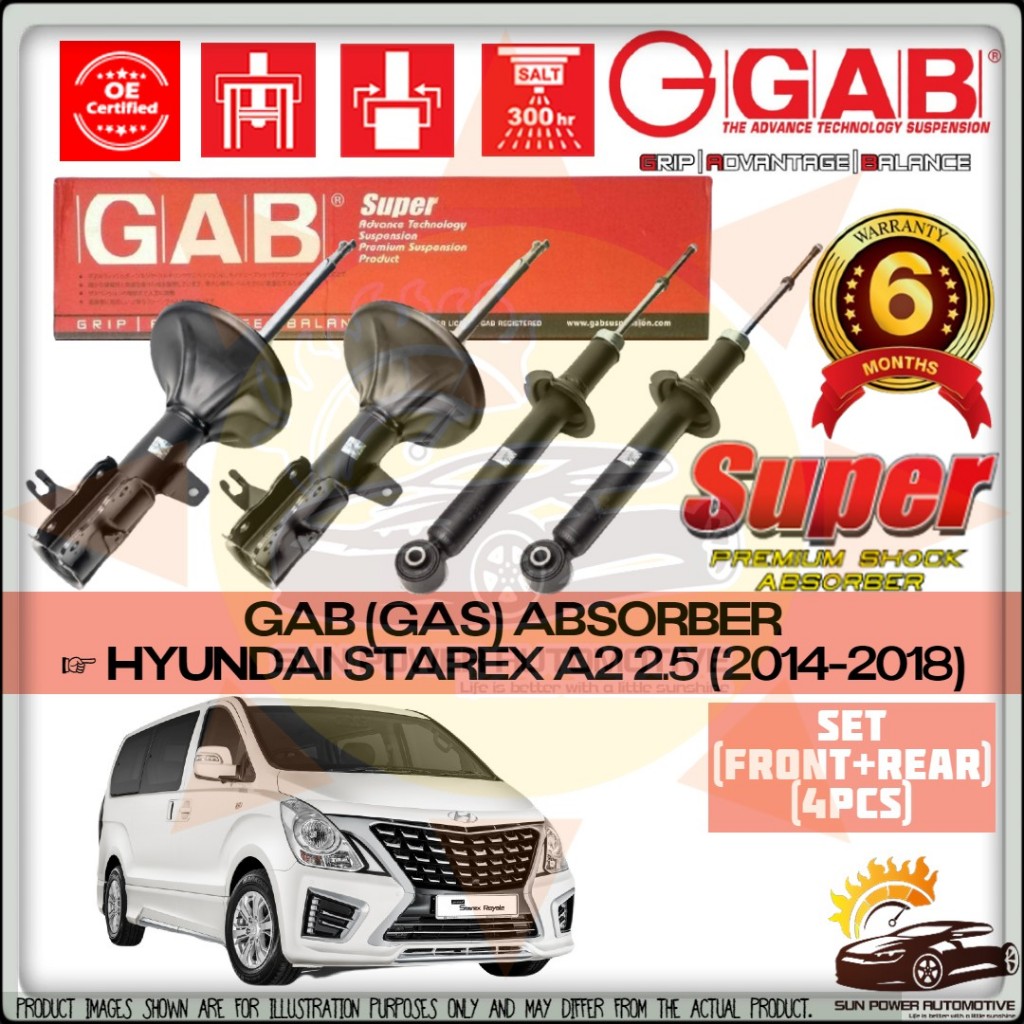 GAB SUPER PREMIUM Hyundai Starex A2 2.5 (2014-2018) Gas Shock Strut ...