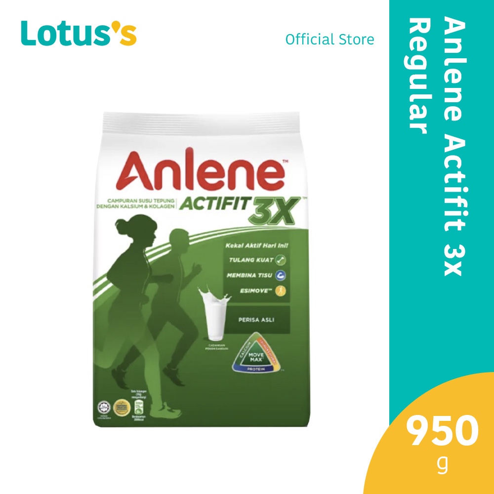 Anlene Actifit 3X Regular High Calcium Adult Milk Powder 950g | Shopee ...