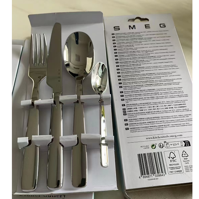 🔥Smeg steak knife fork spoon set 4-piece Western tableware set ...