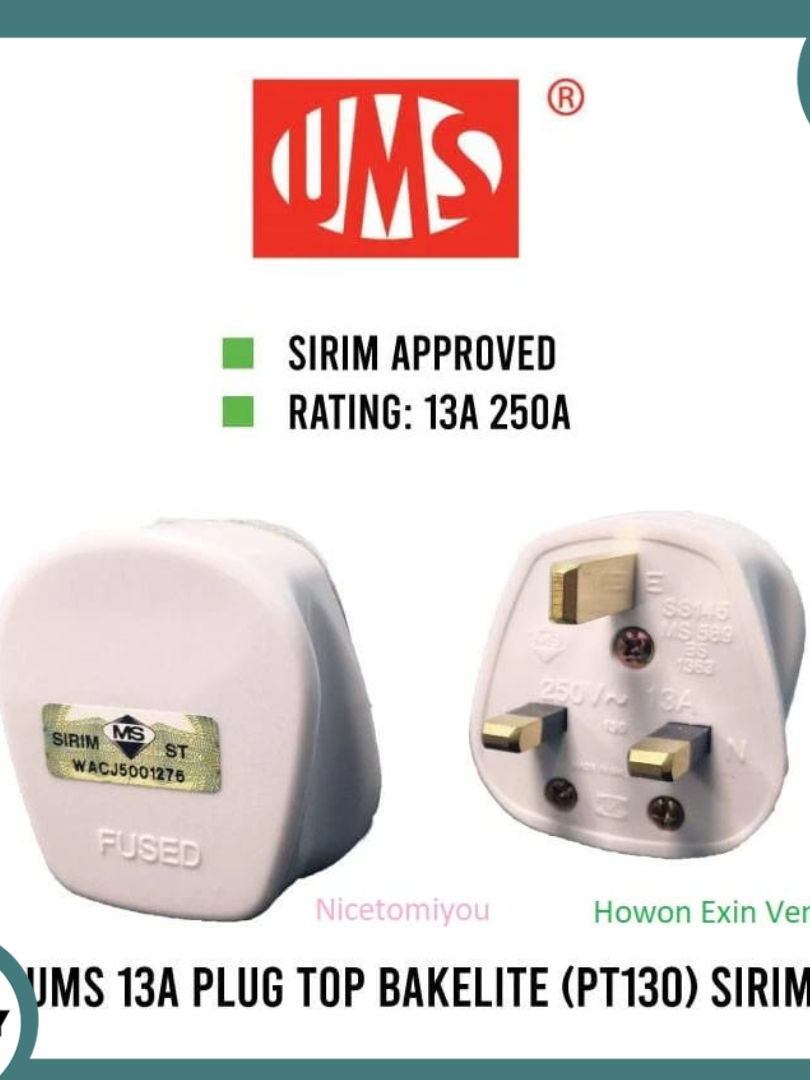 MK 3PIN PLUG TOP 13A(SIRIM)💌UMS SIRIM MK646 MK654 13A Plug Top 3PIN ...