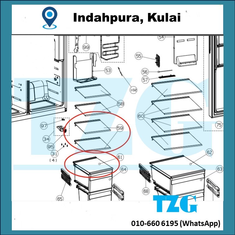 ORIGINAL HISENSE REFRIGERATOR TRAY FREEZER SHELF K1862147 K1862150 ...
