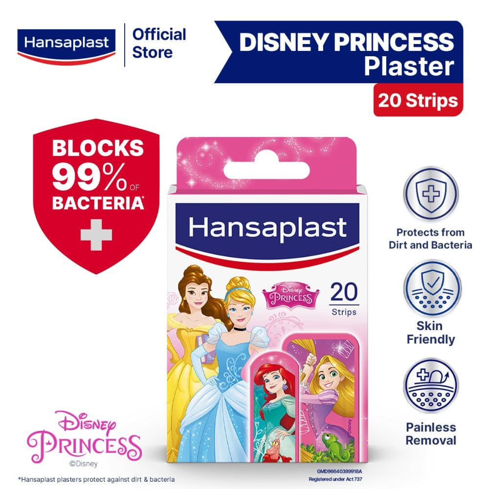 Hansaplast Disney Princess Wound Plasters for Kids Water Resistant ...