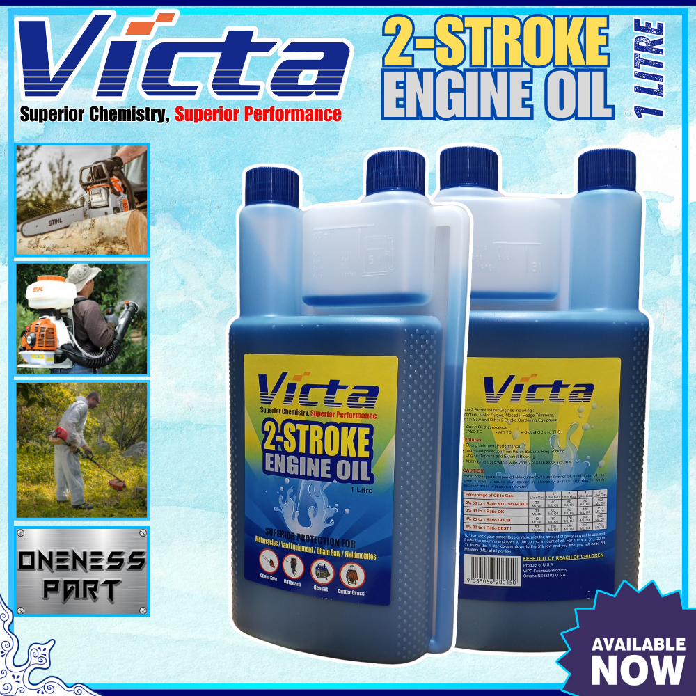 Victa Engine 2T Oil For All 2-Stroke Machine - 1 Liter (Blue) | Shopee ...