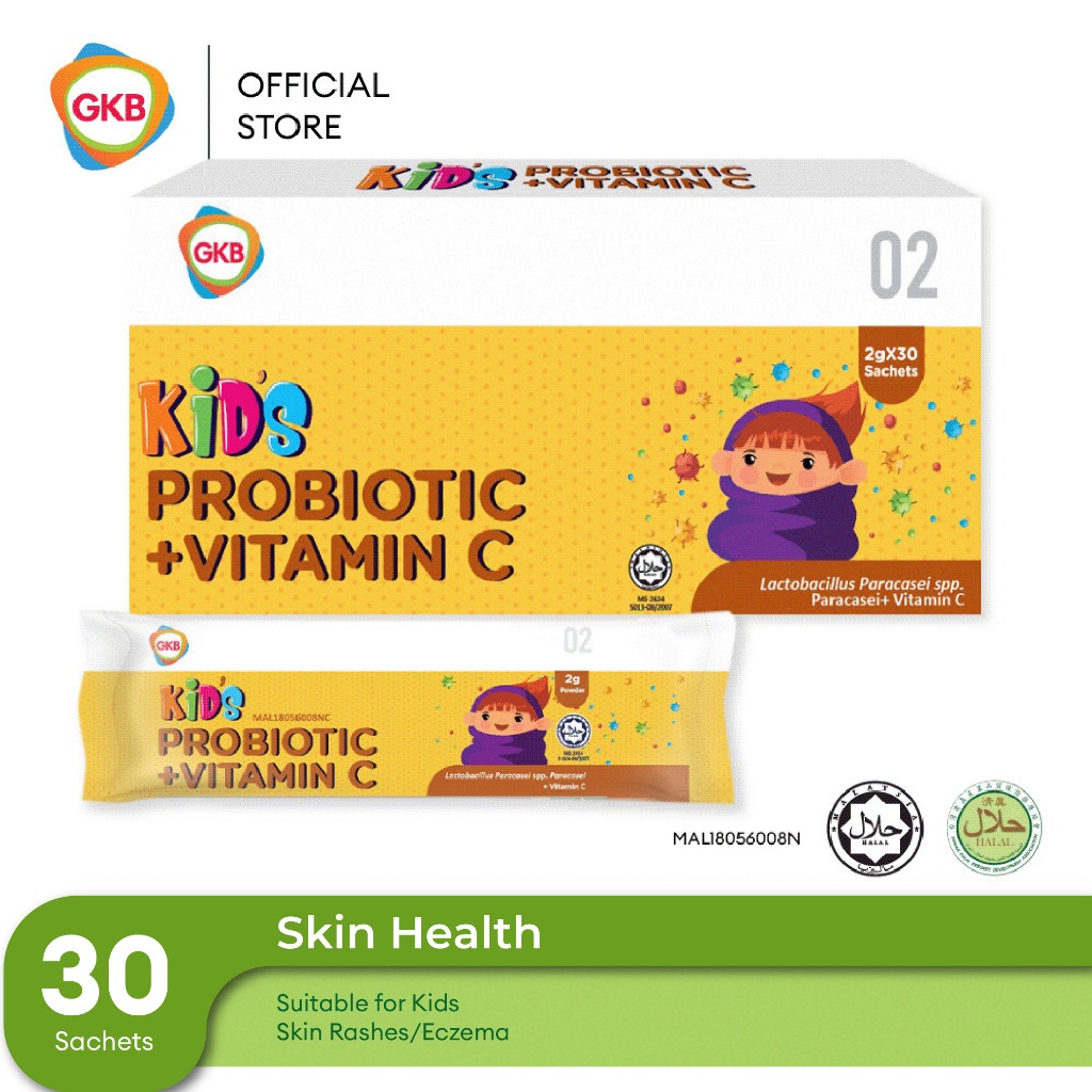 GKB Kids Probiotics + Vitamin C 30S | Boost Skin Health & Immunity for ...