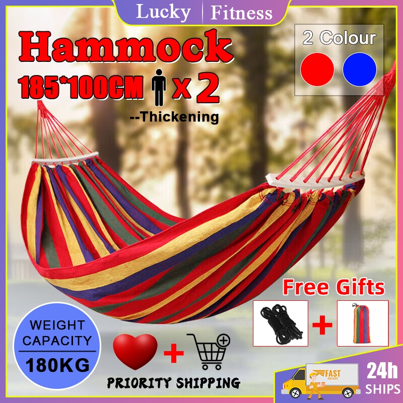 【Ready Stock】Rainbow Hammock Outdoor Hammock Swing Canvas Camping ...