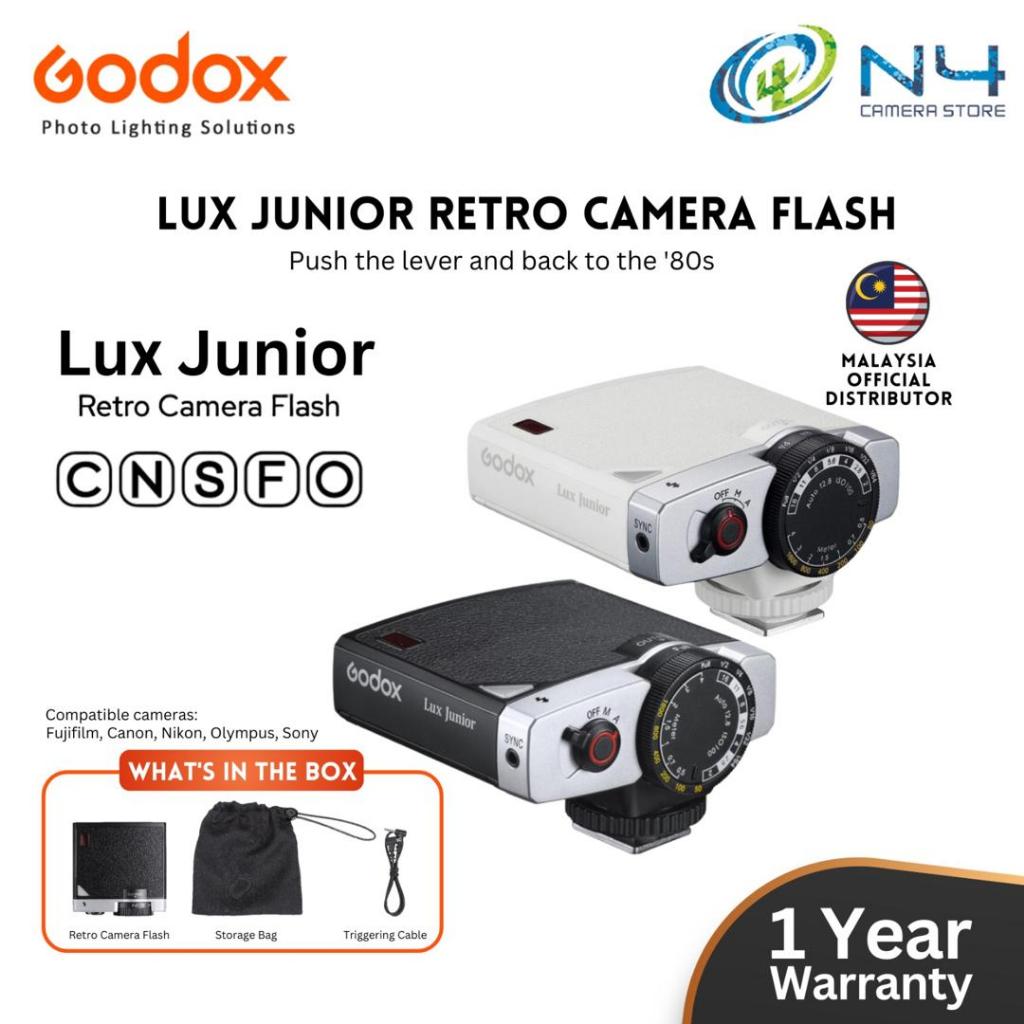 Godox Lux Junior Retro Camera Flash, GN12 with 7 levels Flash Power ...