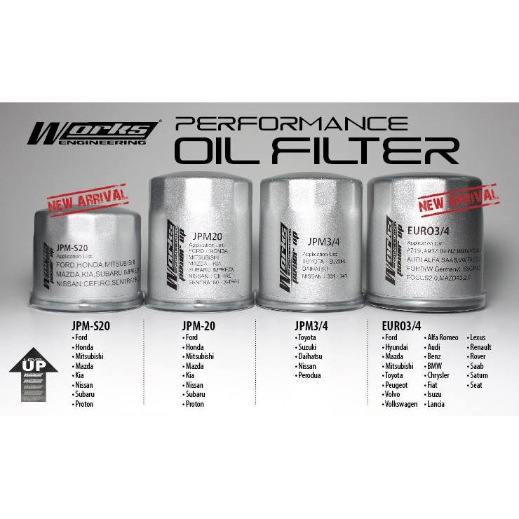 Works Engineering High Flow Engine Oil Filter Toyota Honda Mitsubishi ...