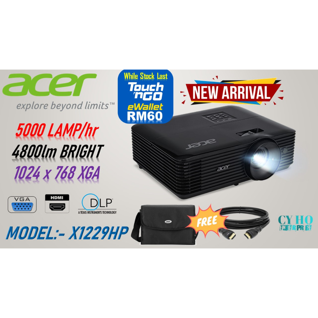 ACER X1229H PROJECTOR (DLP XGA 1024x768 / 4800 LUMENS ) / X1328WHK ...