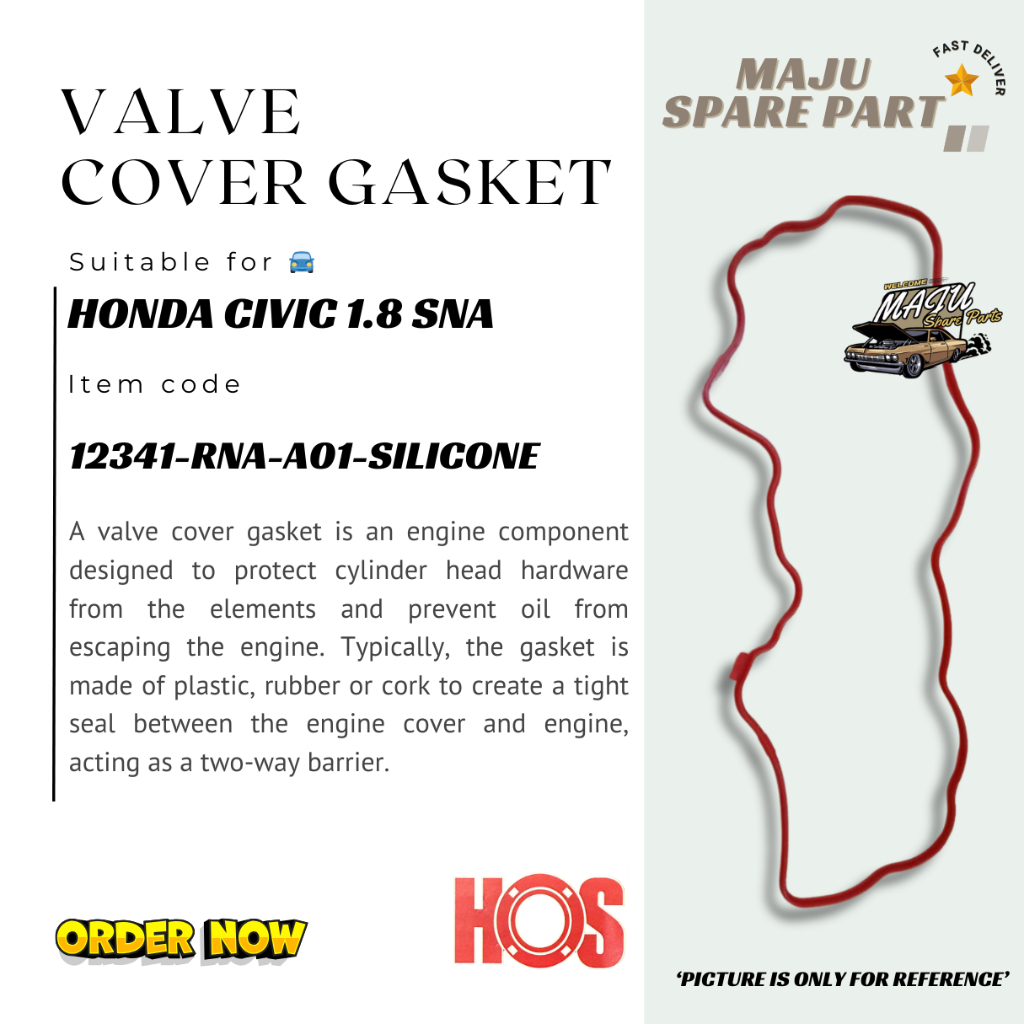 MSP HONDA CIVIC 1.8 SNA VALVE COVER GASKET 12341-RNA-A01-SILICONE ...