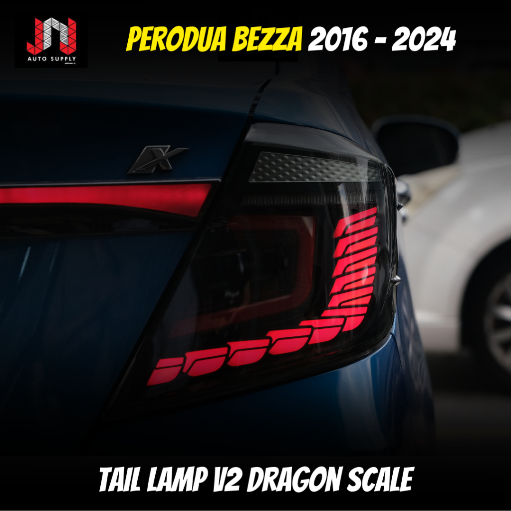 Perodua Bezza 2016 - 2024 Tail Lamp Dragon Scale V2 with running signal ...
