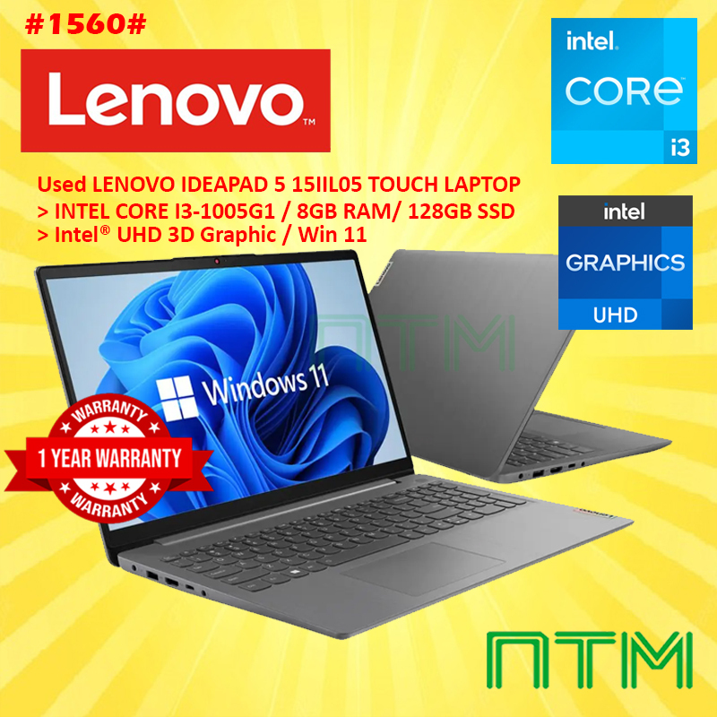 #1560 USED LENOVO IDEAPAD 5 SLIM 14" LAPTOP INTEL CORE I3-1005G1 4G ...