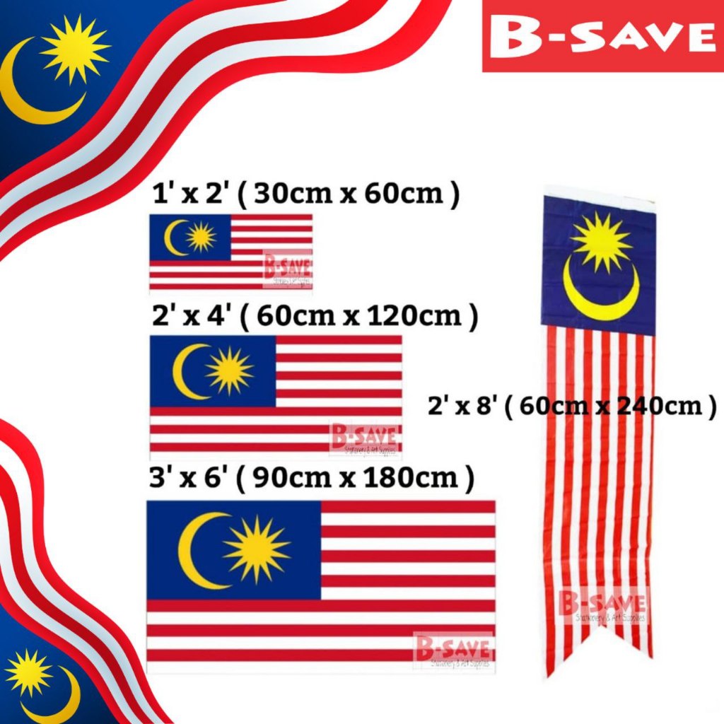 Malaysia Flag Polyester Bendera 1x2, 2x4, 3x4, 2x8 | Shopee Malaysia