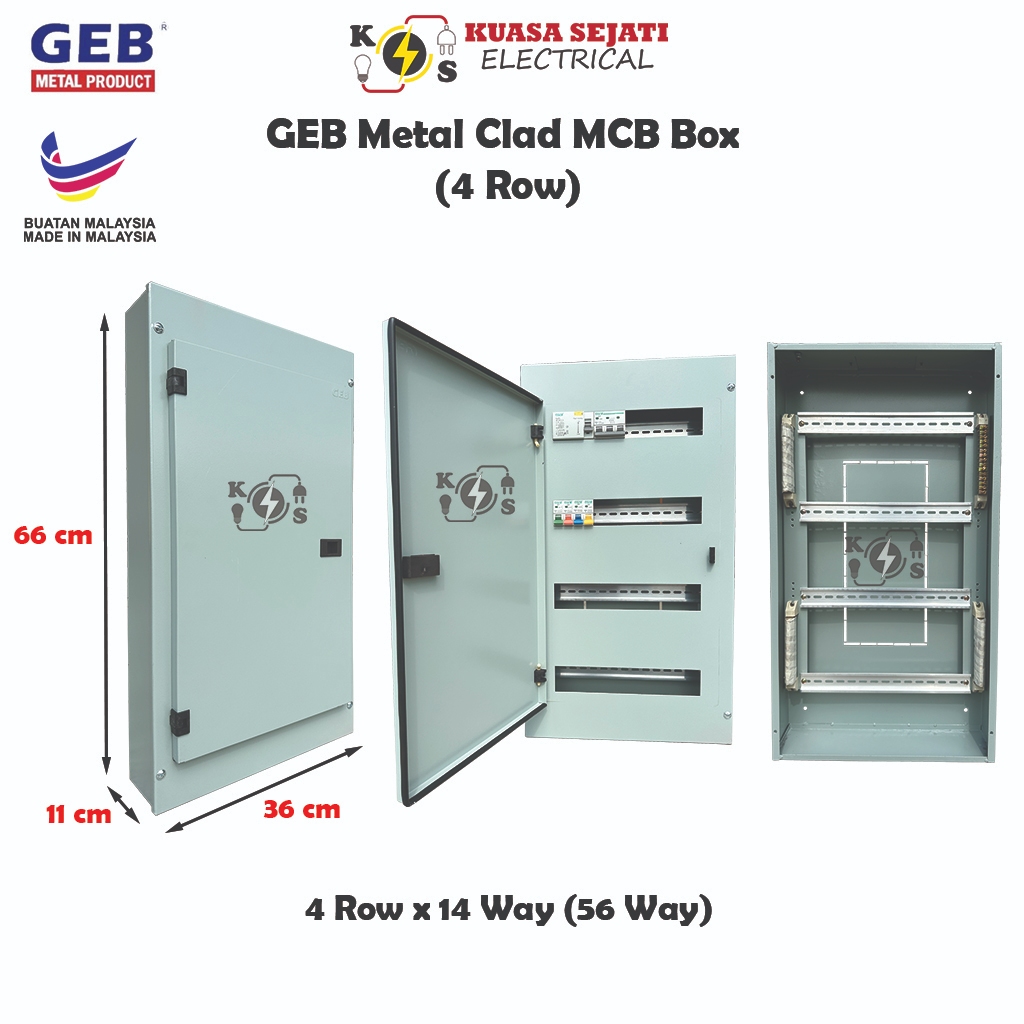 GEB Four Row Metal Clad Distribution Box GT-414 56Way | Shopee Malaysia
