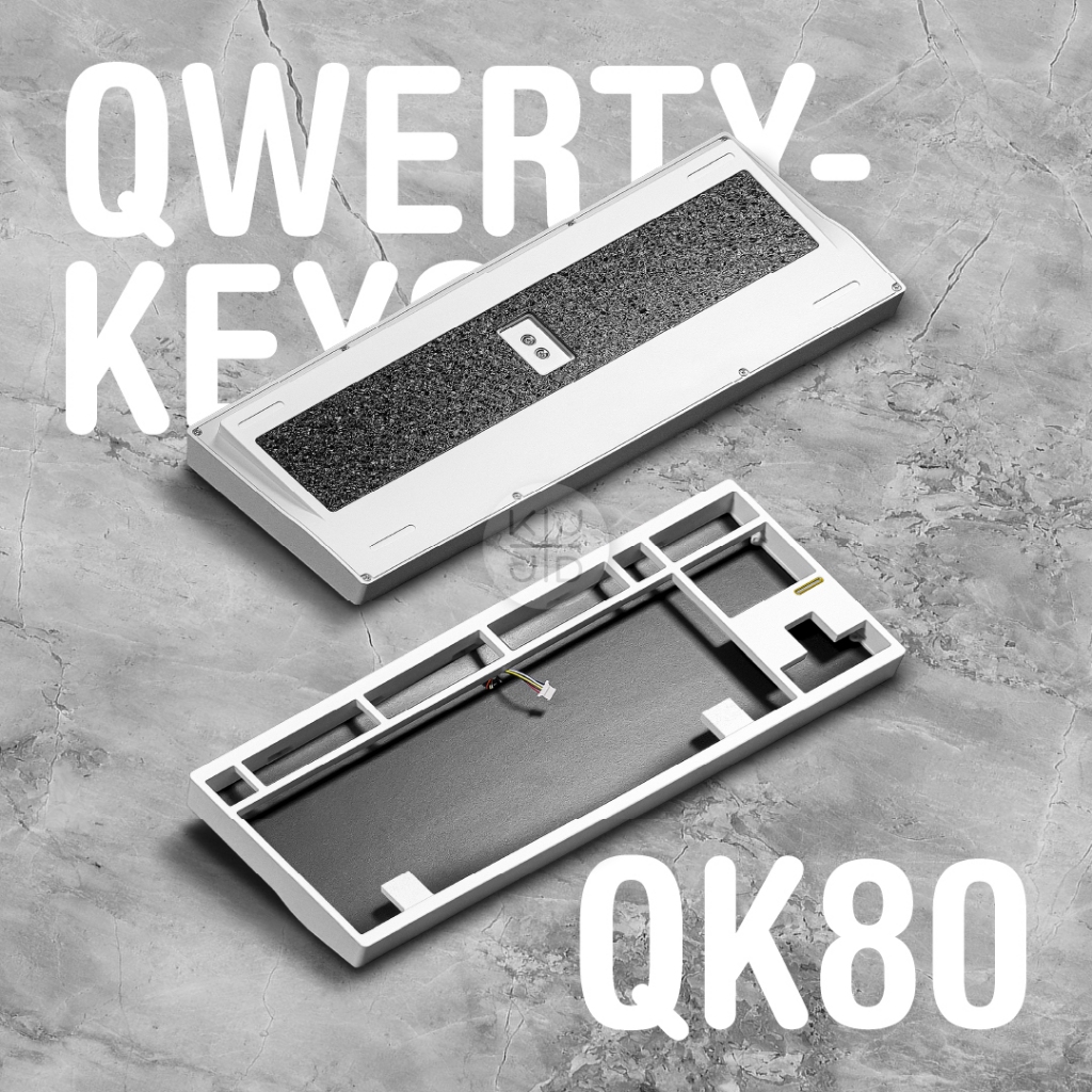 [CLEARANCE] Qwertykeys QK80 | Tri-Mode Spray Coated White Alu Case Black Ice Crystal Weight TKL ...