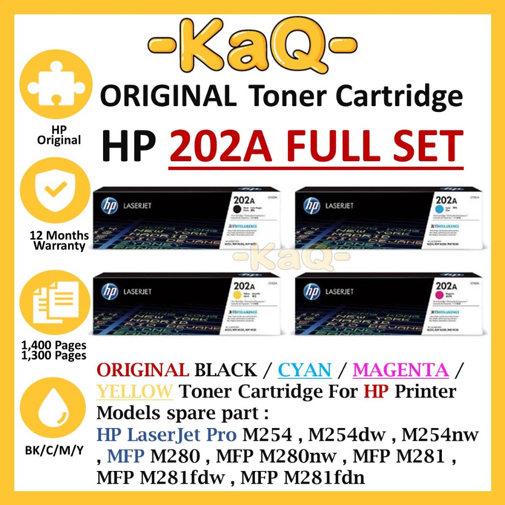 Full Set HP 202A 202 202X ORIGINAL Toner Cartridge for LaserJet Pro ...