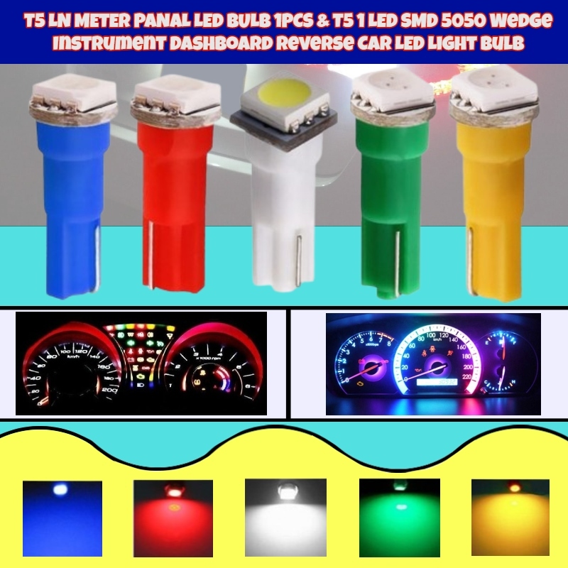 CAR T5 LN METER PANAL LED BULB 1PCS & T5 1 LED SMD 5050 Wedge ...