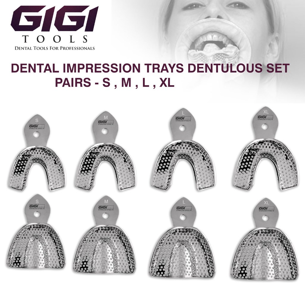GIGI TOOLS Dental Impression Trays Dentulous Stainless Steel ...