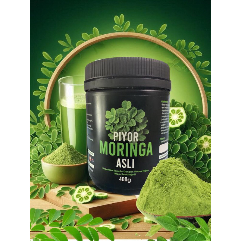 MORINGA OLEIFERA POWDER LEAVES /SERBUK DAUN MORINGA 400g (botol premium ...