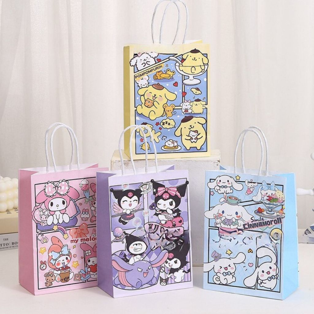 Cute Sanrio Gift Bag Goodies Bag Craft Paper Bag Birthday Gift Beg ...