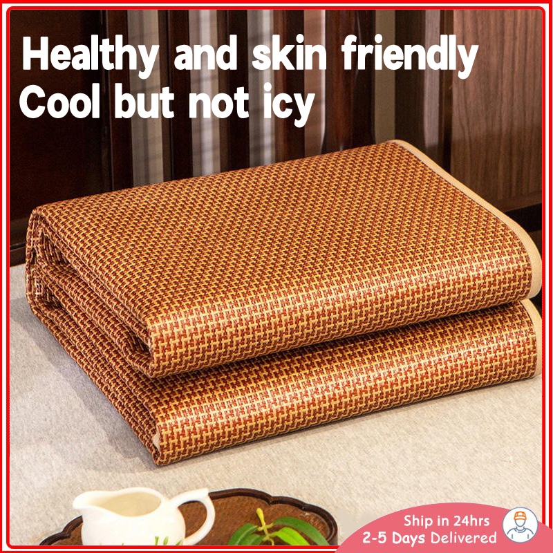 COD Summer Ice Rattan Mat Cool Foldable Double Folding Sheet 150CM ...
